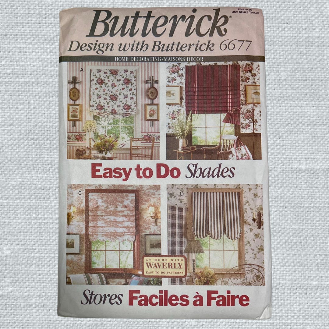 Butterick Window Shade Sewing Pattern: 4 Easy Designs (uncut, 1993 ...