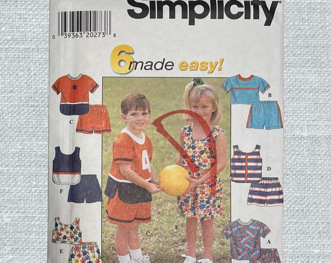 Simplicity CHILD Tops+shorts Patterns|6 Made Easy Outfits|size 5-8 ...