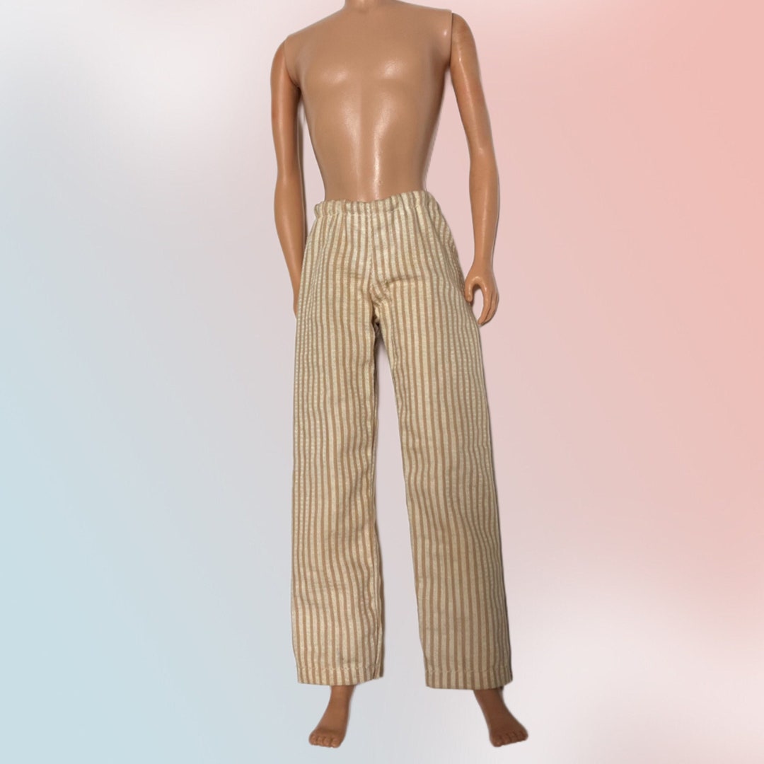 Barbie|ken 1961 Original Brown+white Stripe Seersucker Pajama Bottoms ...
