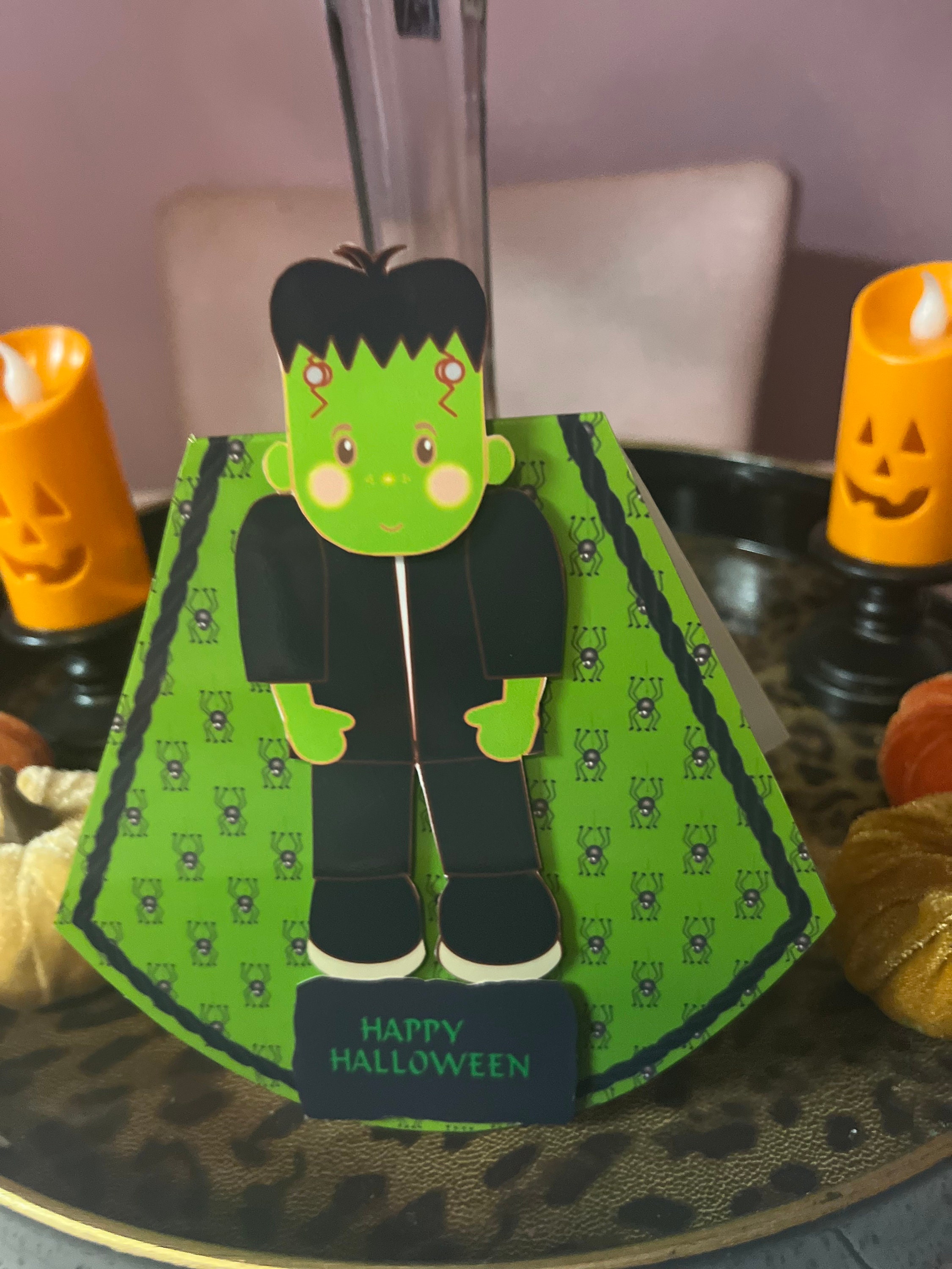 Cute Frankenstein Monster Wobble Style Halloween Greetings Card - Etsy