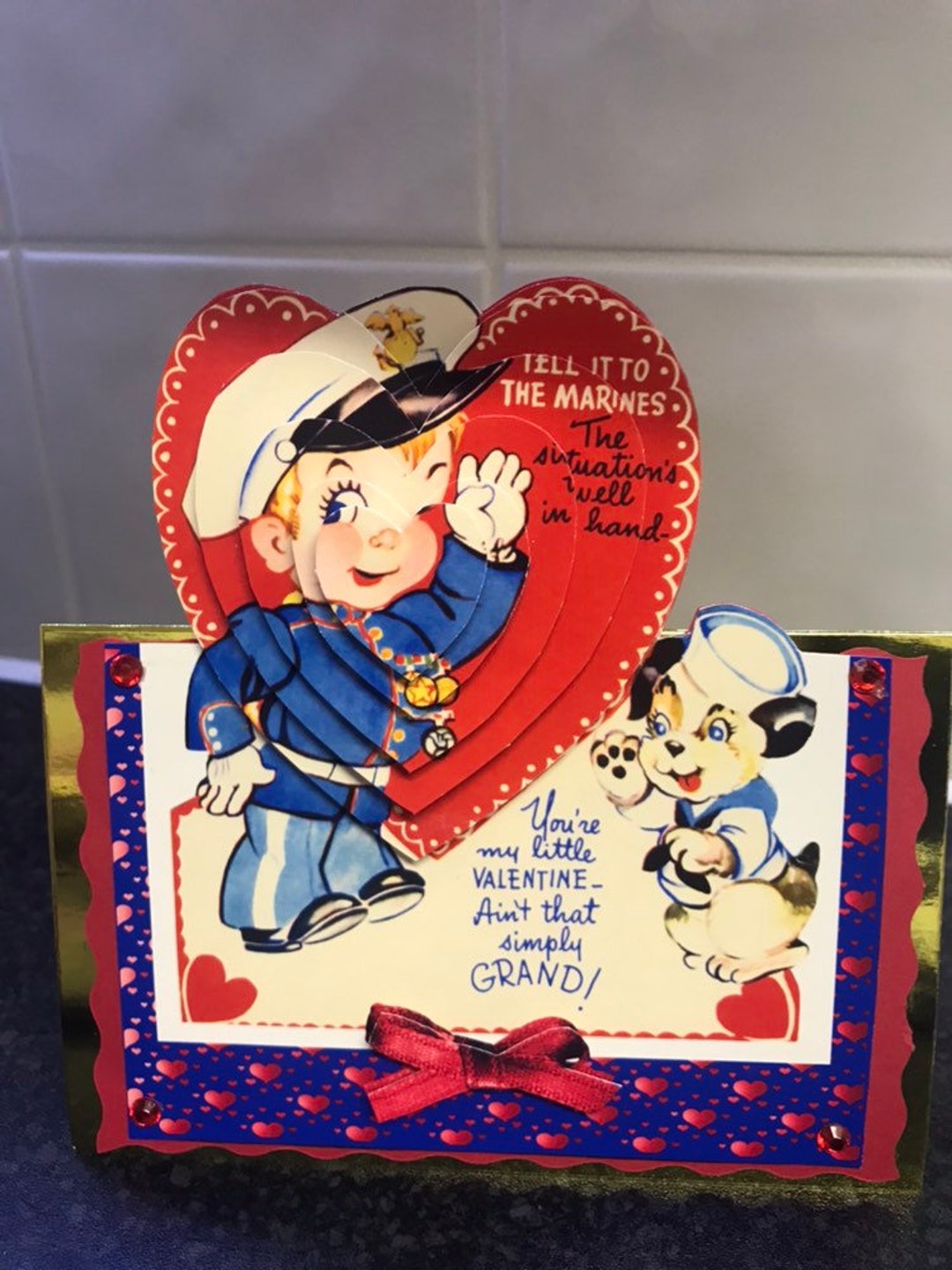 Cute 1940s Marine Wartime Military Themed Valentine's Day Card - Etsy