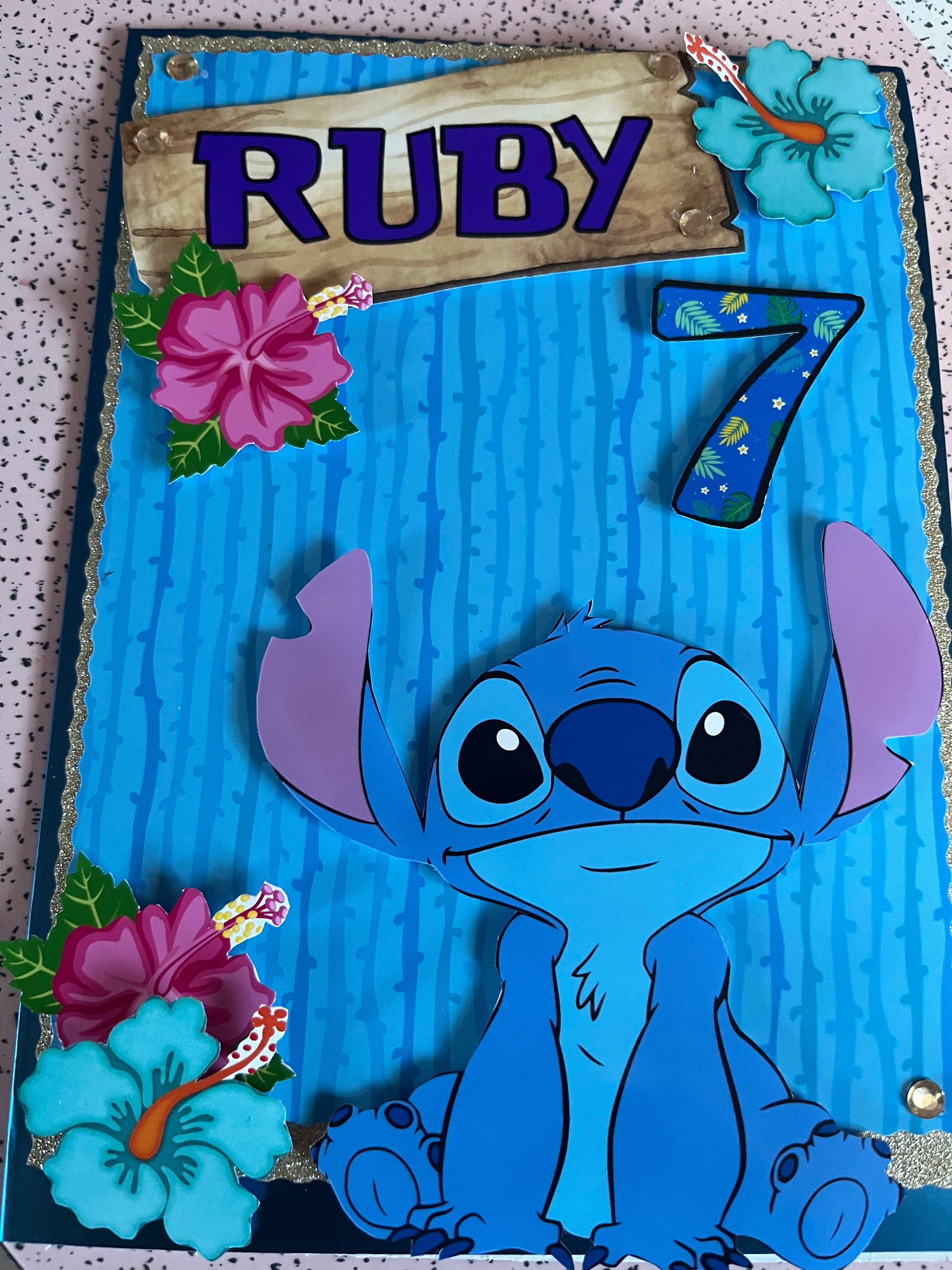 Stitch Personalised Birthday Card - Etsy