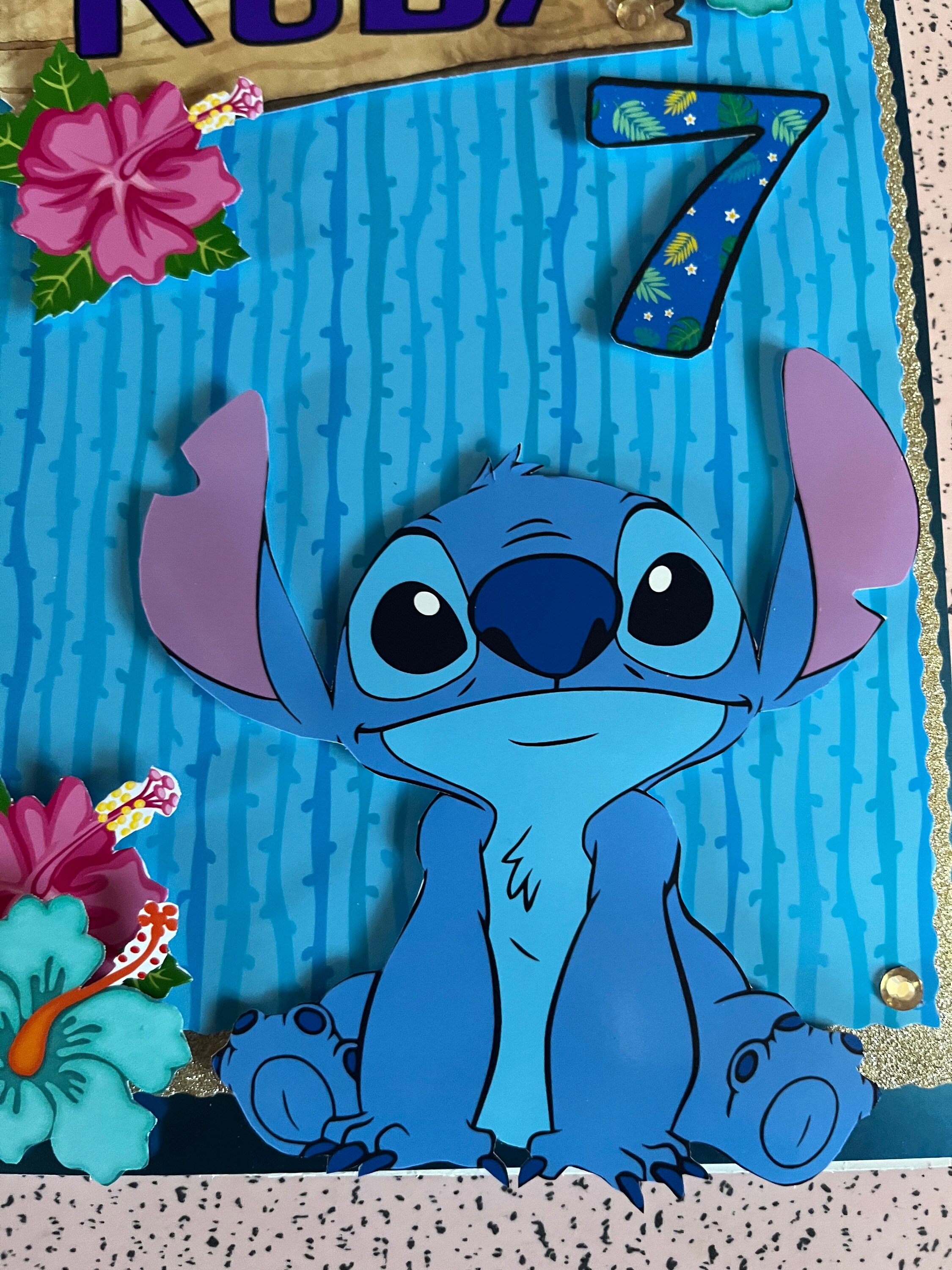 Stitch Personalised Birthday Card - Etsy