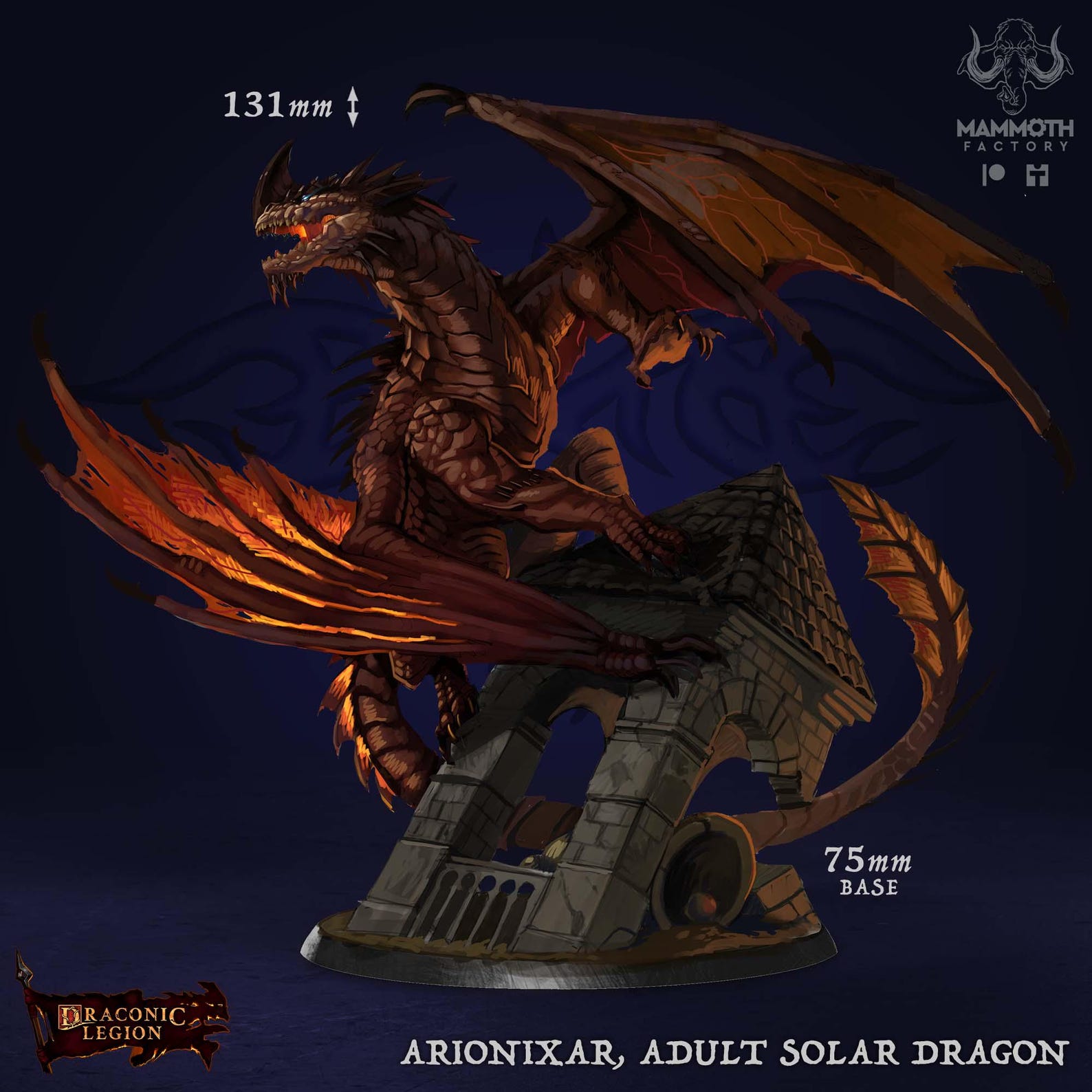 Arionixar, Adult Solar Dragon | Mammoth Factory | Draconic Legion | 3d ...