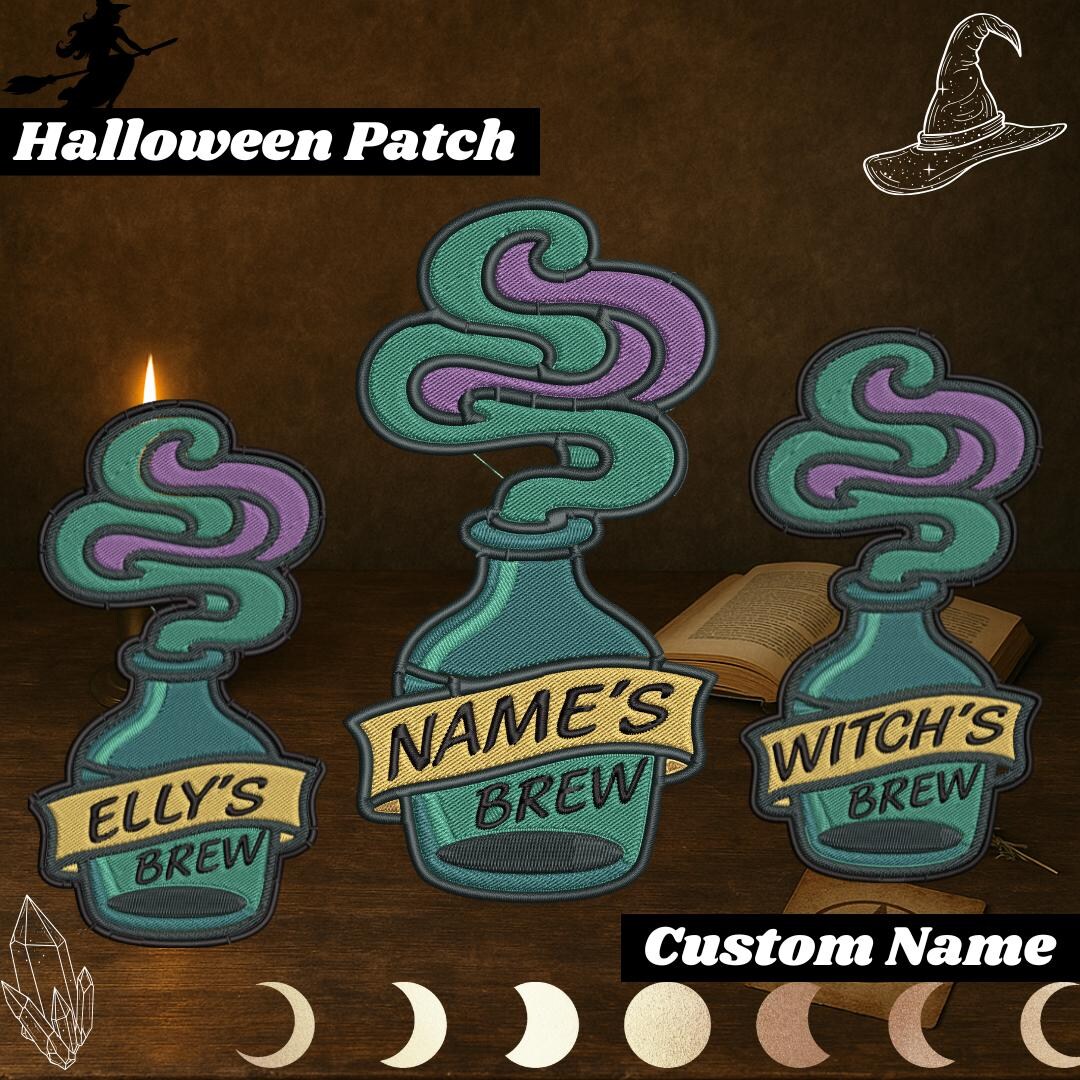 Custom Witch's Brew Potion Bottle Patch – Personalized Halloween ...