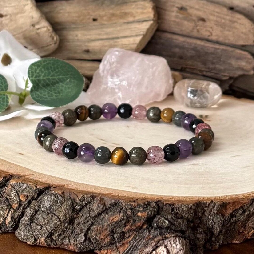 Empath Protection, Calm and Courage. Black Tourmaline, Amethyst, Pyrite ...