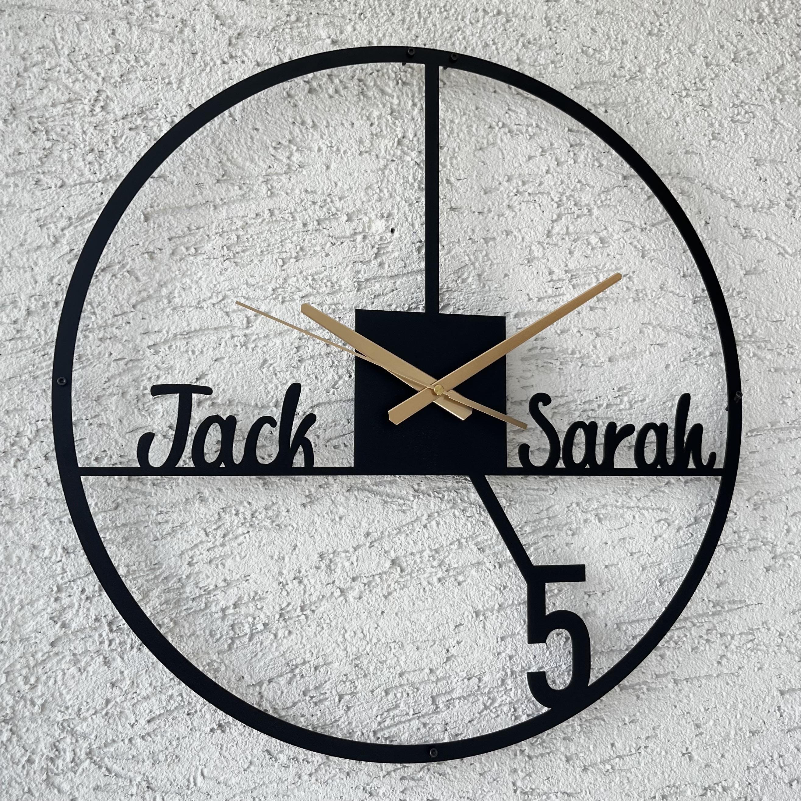 Personalized Custom Name Metal Wall Clock, Couple Clock Gift, Custom ...