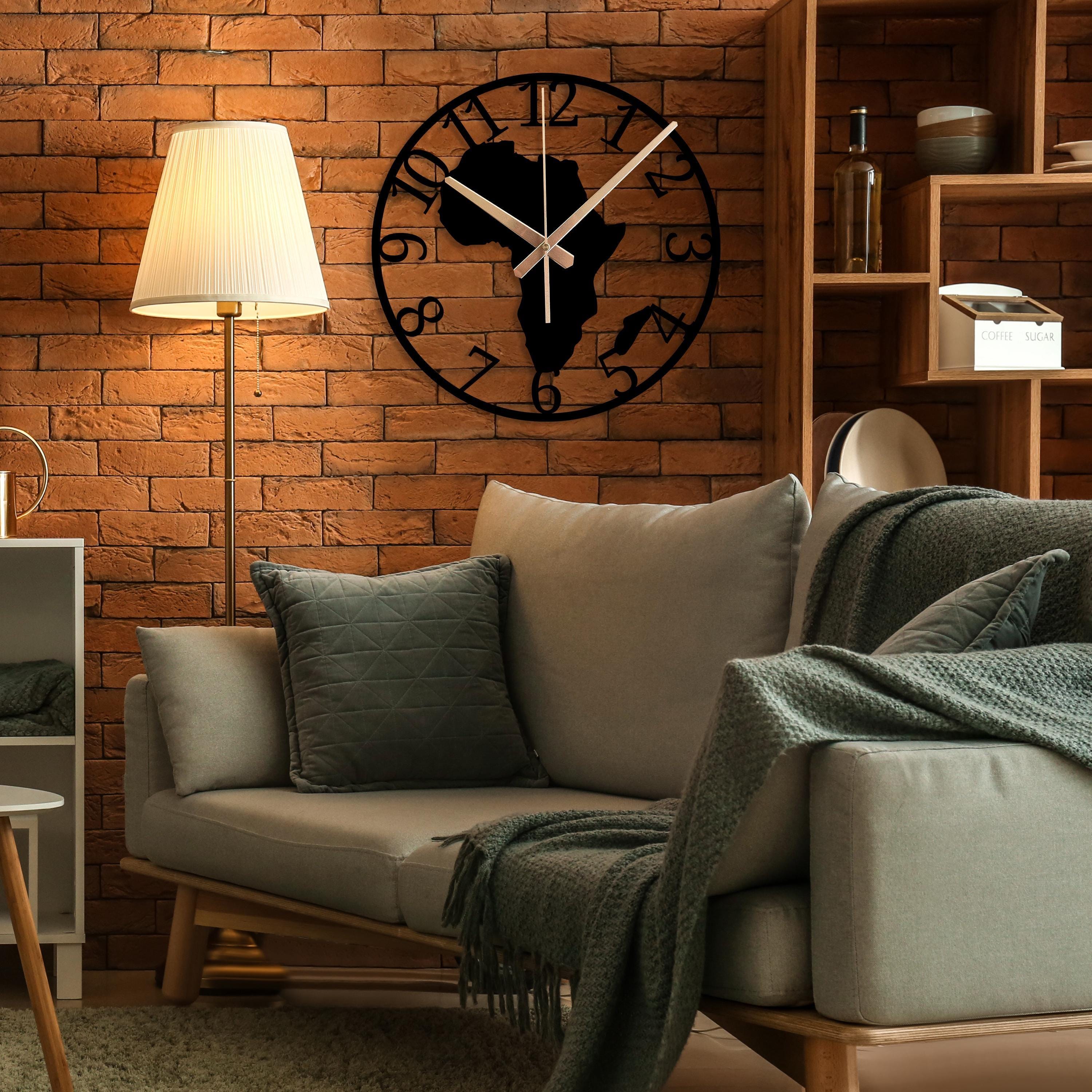 World Map Metal Wall Clock, World Map Clock Gift, World Continents ...