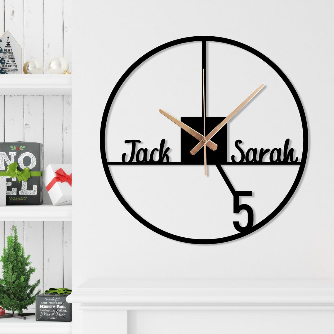 Personalized Custom Name Metal Wall Clock, Couple Clock Gift, Custom ...