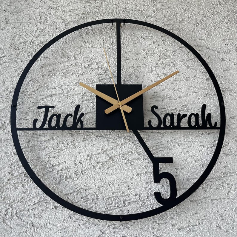 Personalized Custom Name Metal Wall Clock, Couple Clock Gift, Custom ...