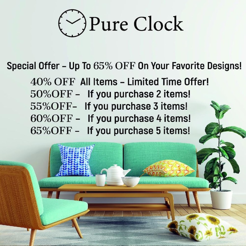 Minimalist Metal Wall Clock, Modern Clock Gift, Oversized Wall Clock ...