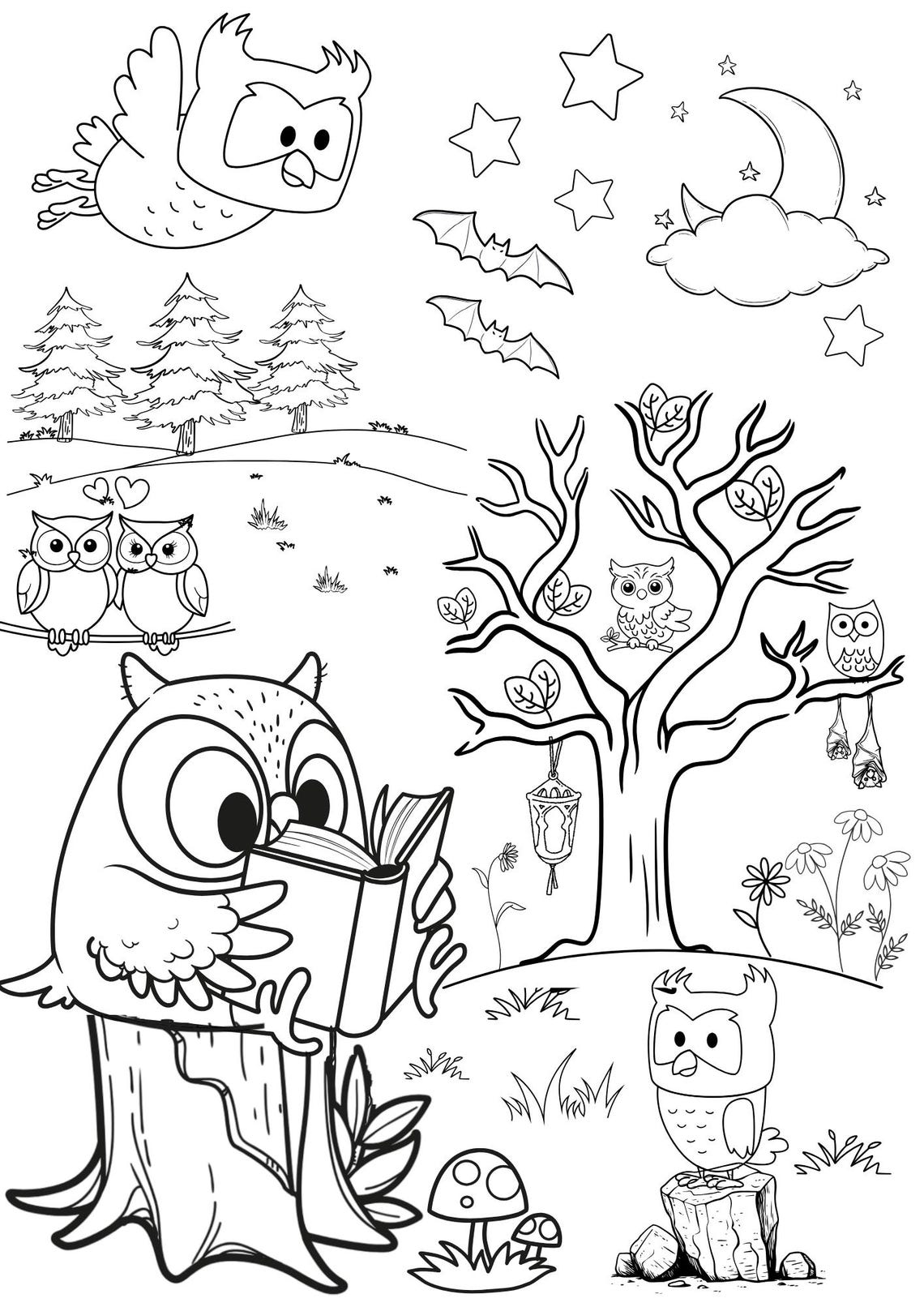 Forest Friends – Printable Coloring Pages Vol. 1 (owls, Bears ...