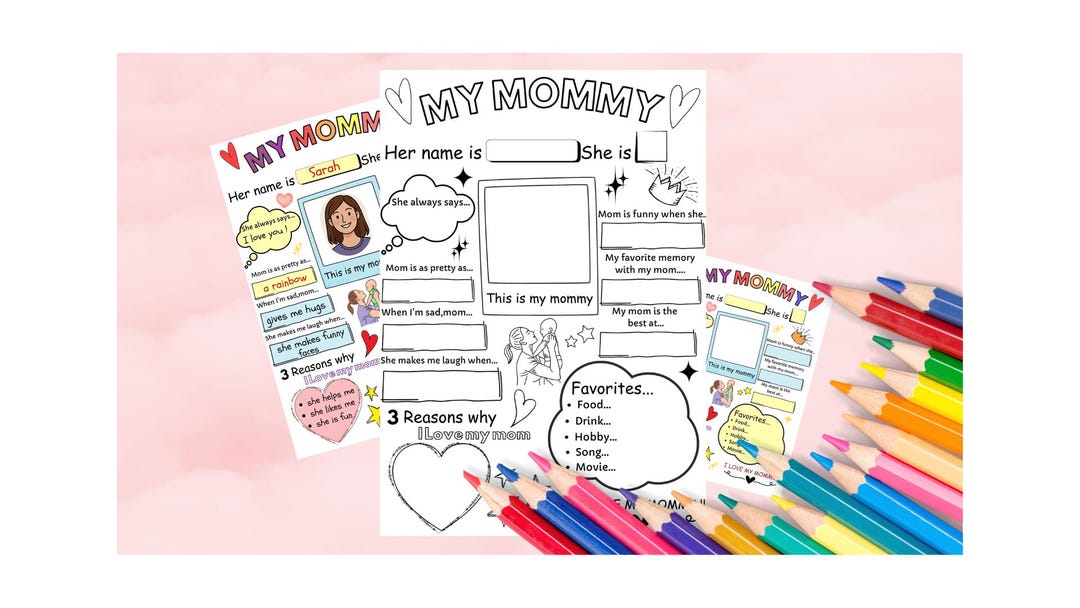 My Mommy Questionnaire, Mother's Day Gift, Coloring Page (digital ...