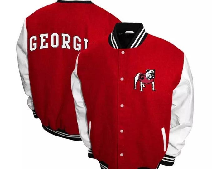 Red Varsity Jacket: Classic Letterman Style With Striped Trim - Etsy