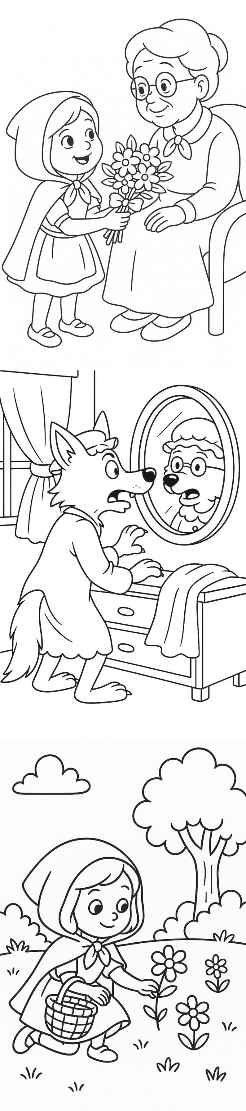 Little Red Riding Hood Coloring Book – 20 Printable Pages for Kids ...
