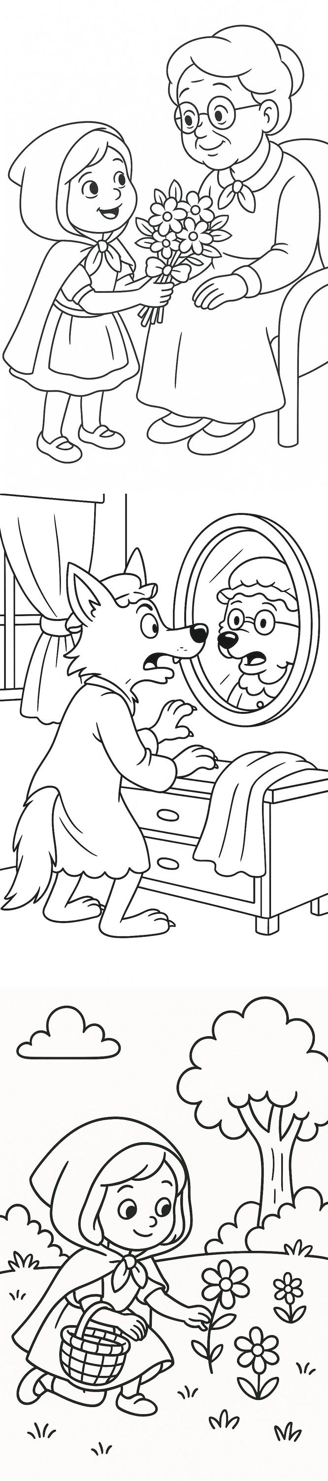 Little Red Riding Hood Coloring Book – 20 Printable Pages for Kids ...