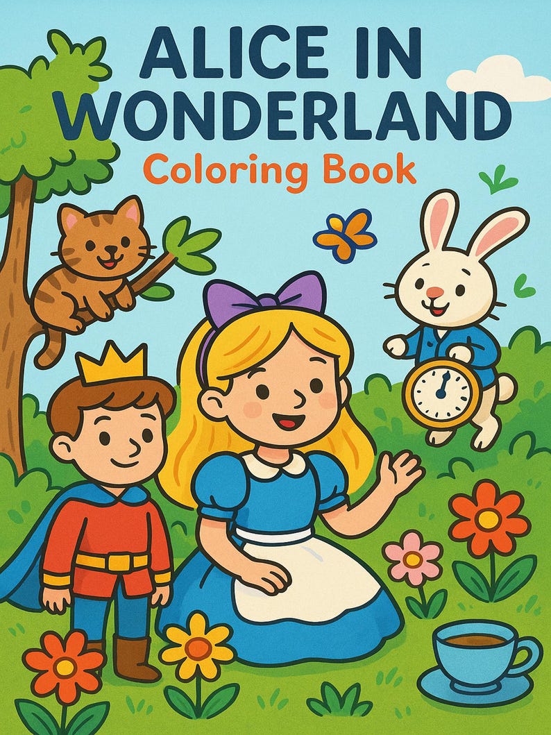 Alice in Wonderland Coloring Book for Kids | 20 Fun Pages to Color ...