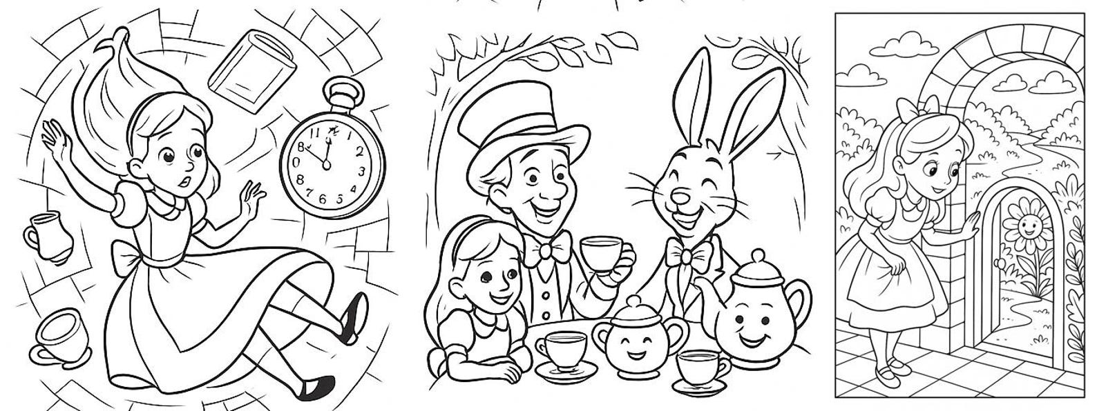 Alice in Wonderland Coloring Book for Kids | 20 Fun Pages to Color ...