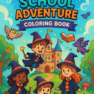 Kids Printable Coloring Book – Magical School Adventures – 20 Pages ...