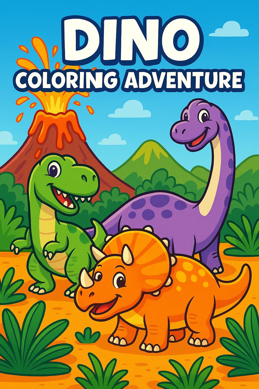 Dino Coloring Adventure – 20 Printable Dinosaur Coloring Pages for Kids ...