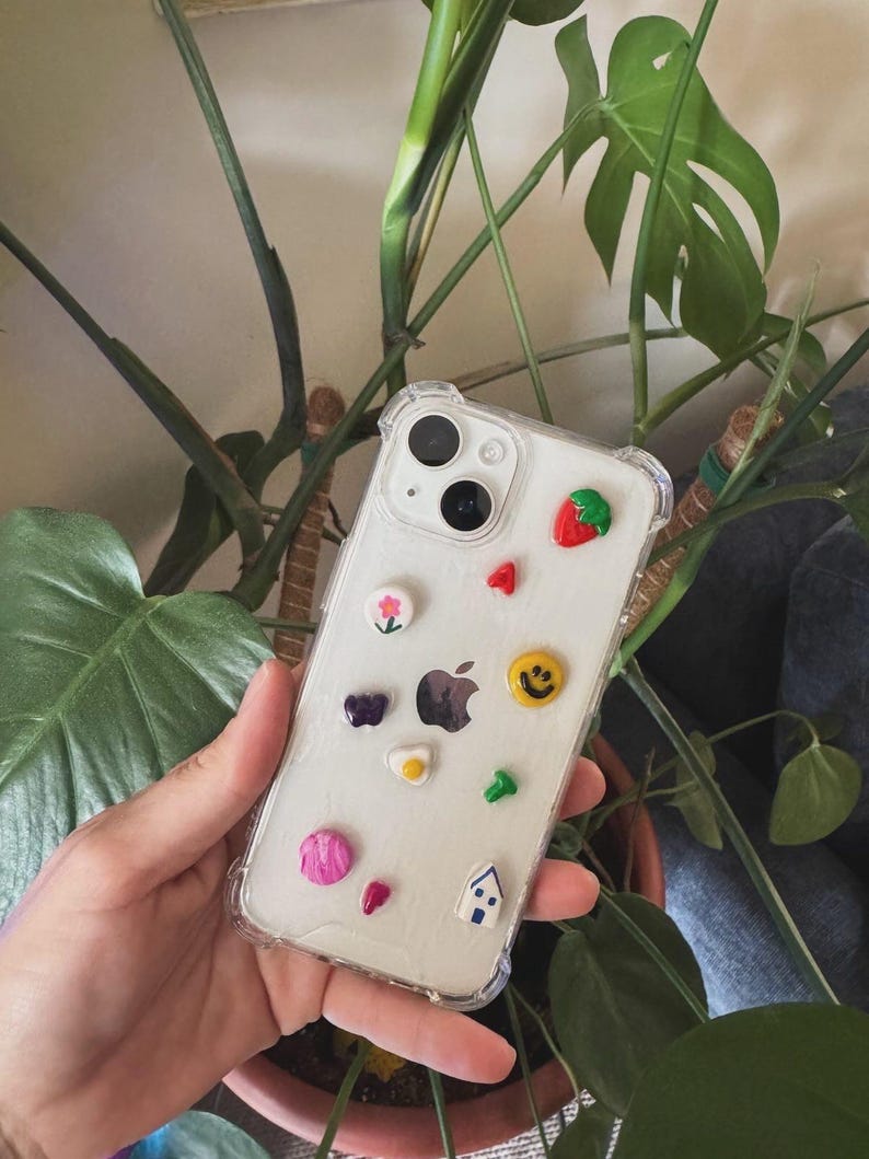 Personalized Polymer Clay Charm Phone Case: Resin-sealed Custom iPhone ...
