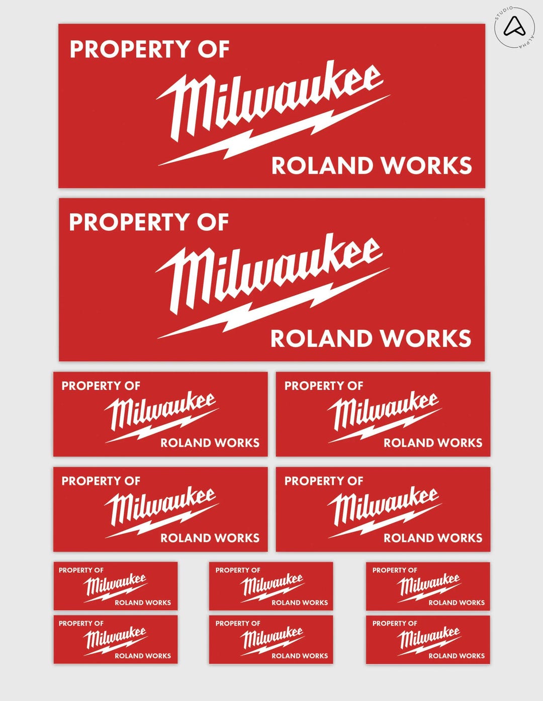 12 Personalized "property Of" Milwaukee Tool Stickers | 3 Sizes ...