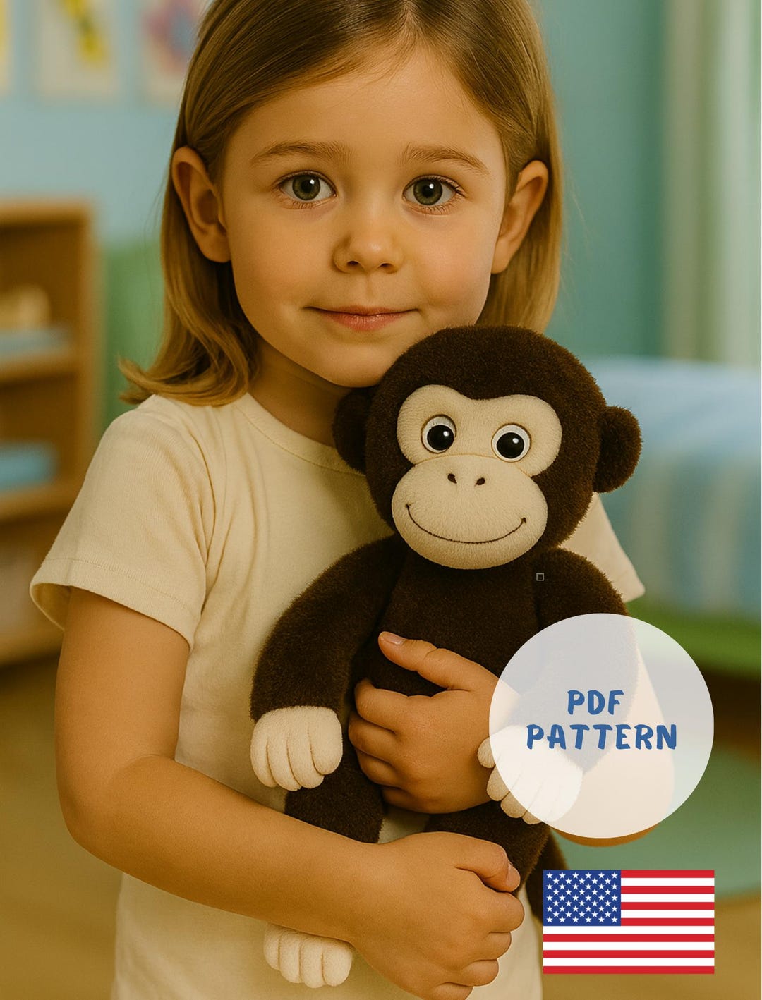 Ricky the Monkey Sewing Pattern PDF, DIY Plush Toy (instant Download ...