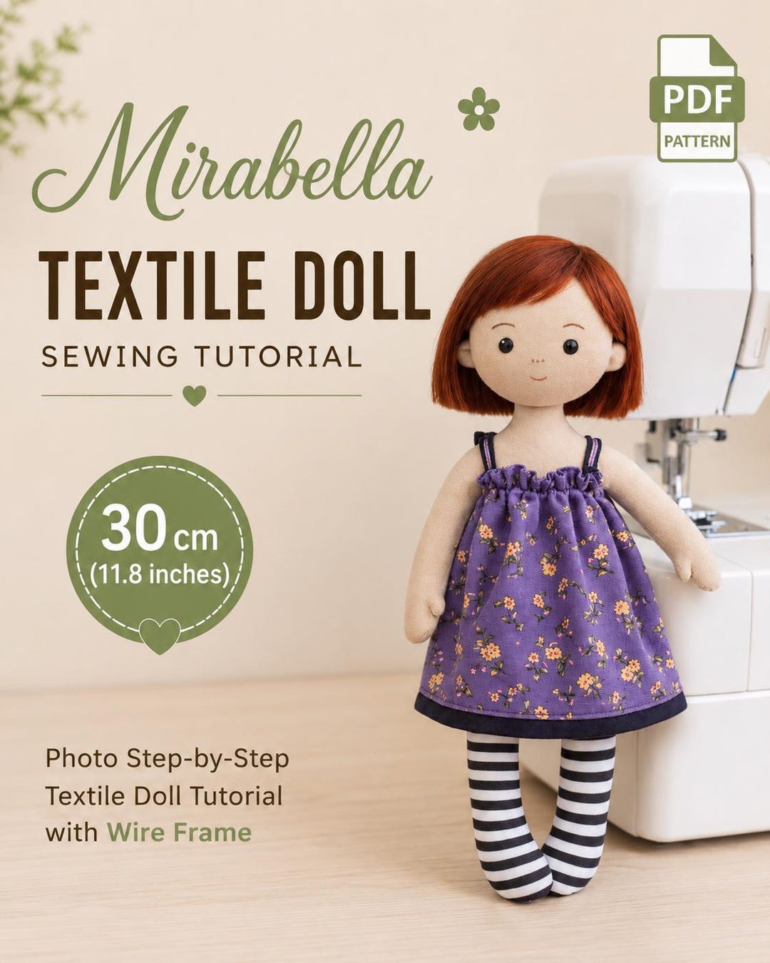 Photo Step-by-step Textile Doll Tutorial With Wire Frame | PDF Sewing ...