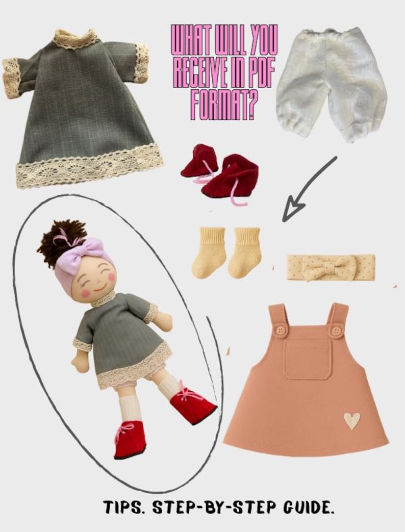 Tilda-style Cloth Doll Pattern | 32-35 Cm Soft Doll Sewing Template ...