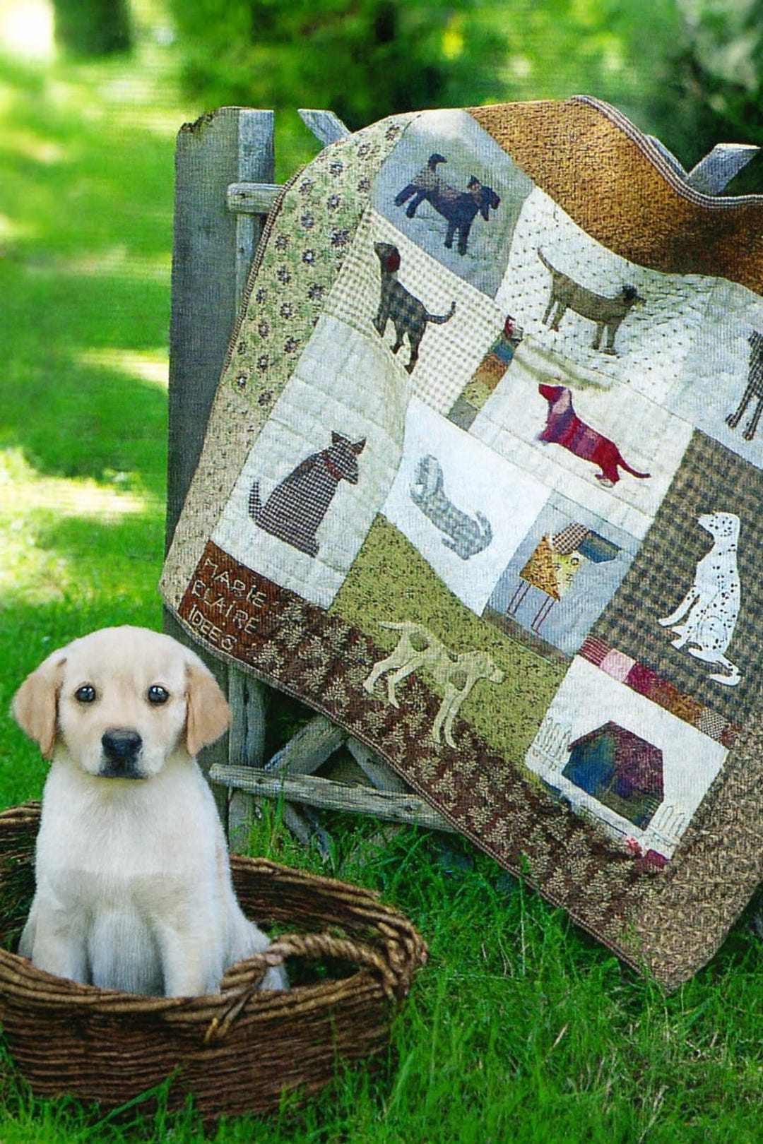 Dog Family Tree Quilt Applique Pattern | Pet Blanket Sewing Pattern ...