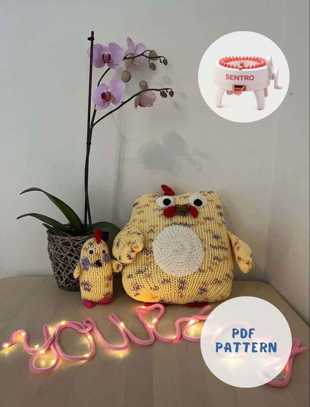 Hen & Chick Knitting Machine Pattern: Sentro/addi Toy (PDF Pattern) - Etsy