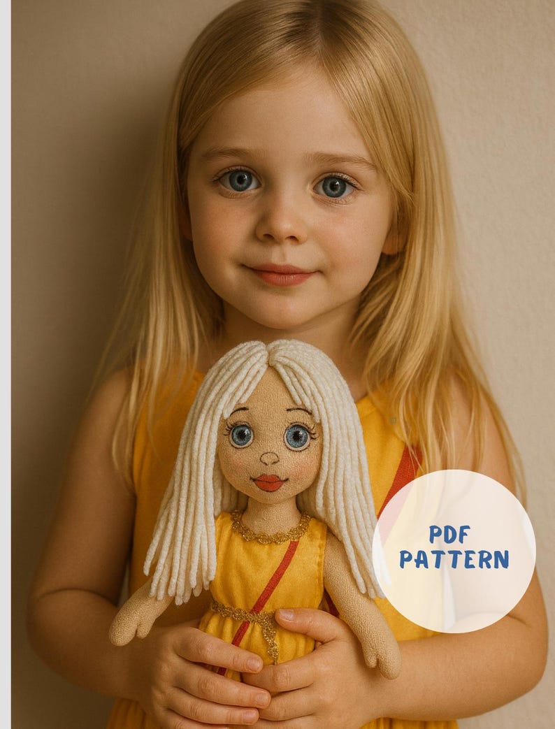 Matilda Fabric Doll Pattern in PDF Format | Doll Pattern and ...