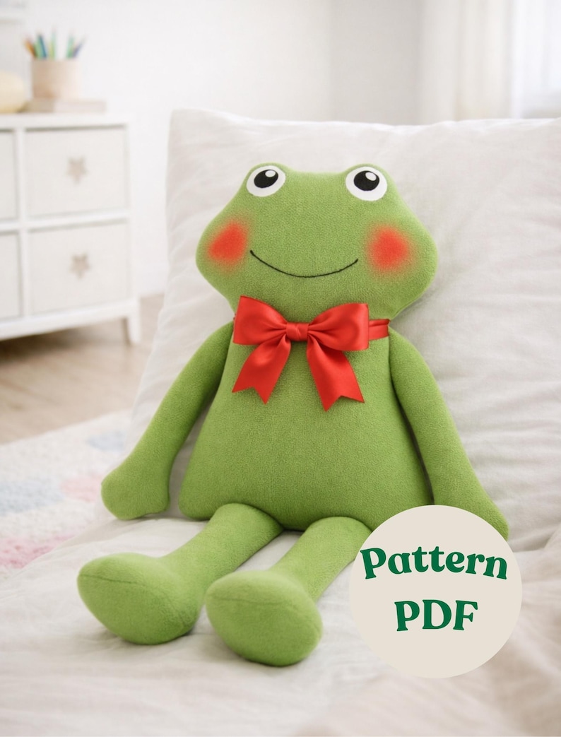 Frog Plush Sewing Pattern | PDF Download | Easy DIY Toy | Beginner ...