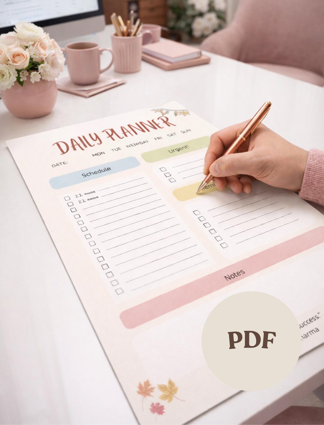 Printable Daily Planner 2026 • Undated Planner Pages • 4 Styles PDF ...
