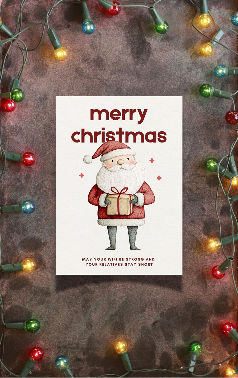 Editable - Printable & Digital Greeting | Classic Red Santa Christmas ...