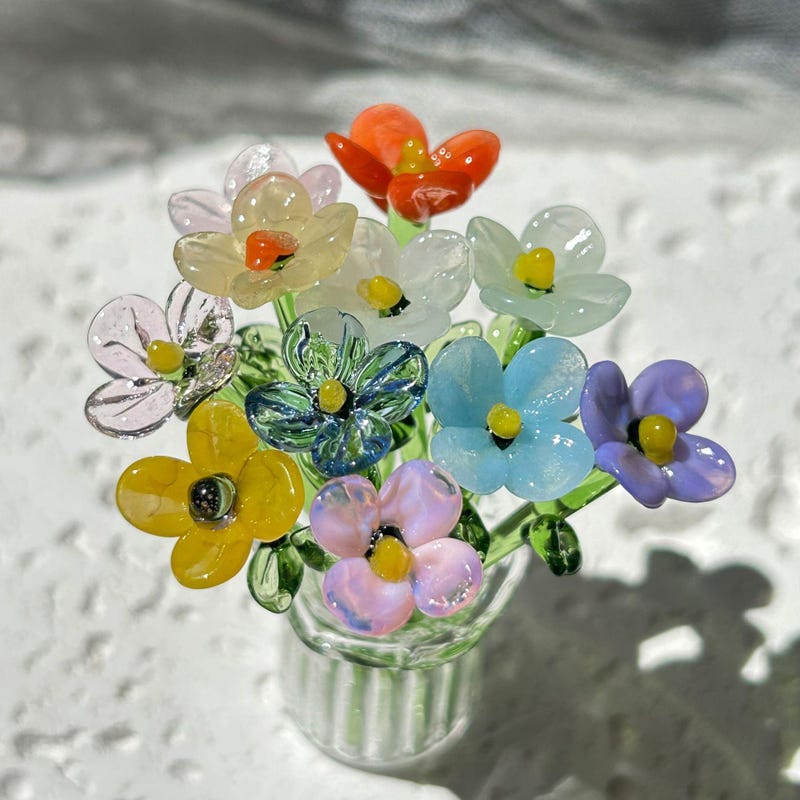 Glass Flowers - Etsy