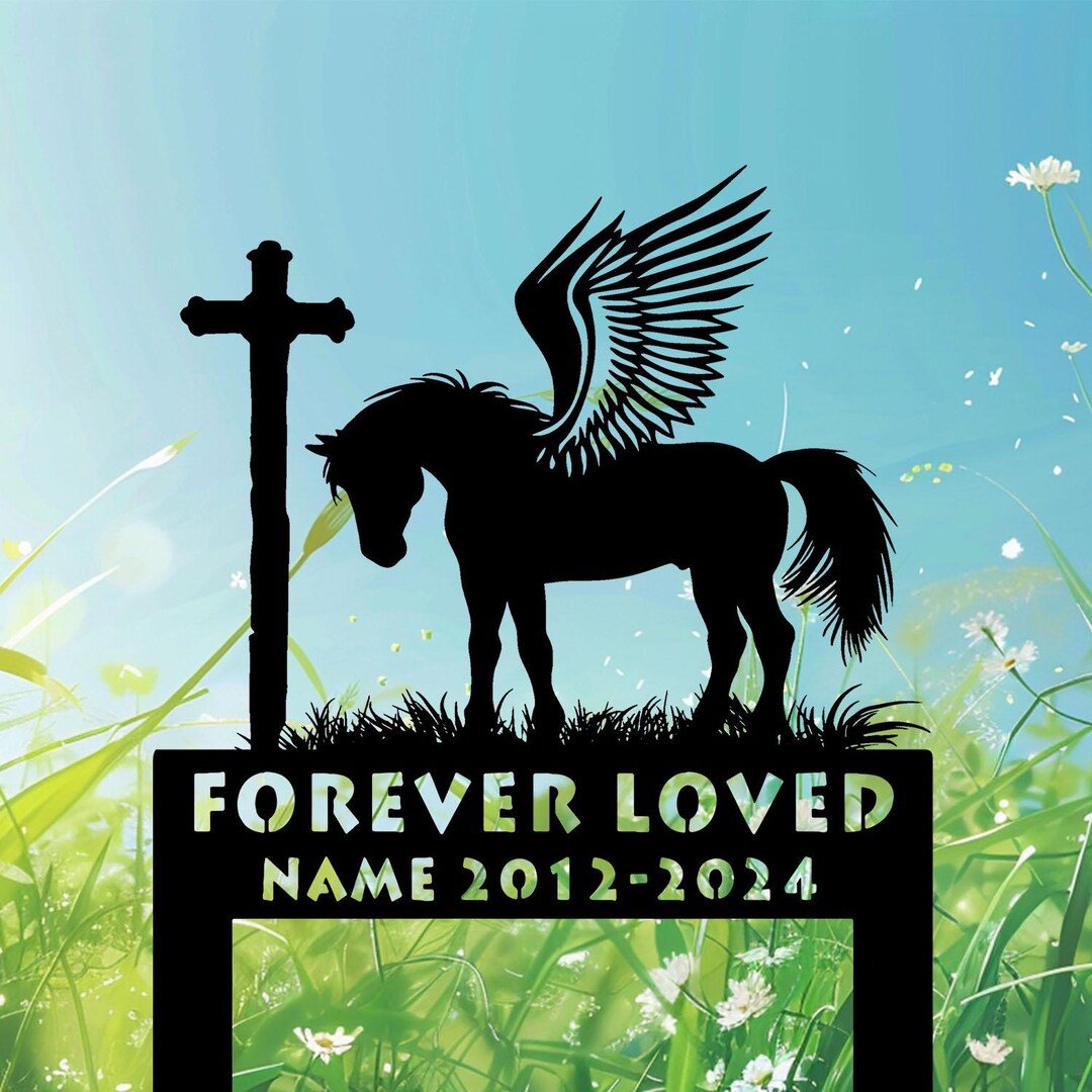 Personalized Pony Horse Memorial Sign, Custom Metal Grave Marker With ...