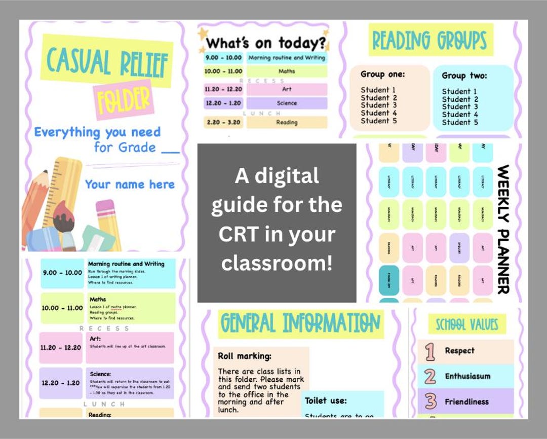 Casual Relief Teacher Guide for Your Classroom - Etsy