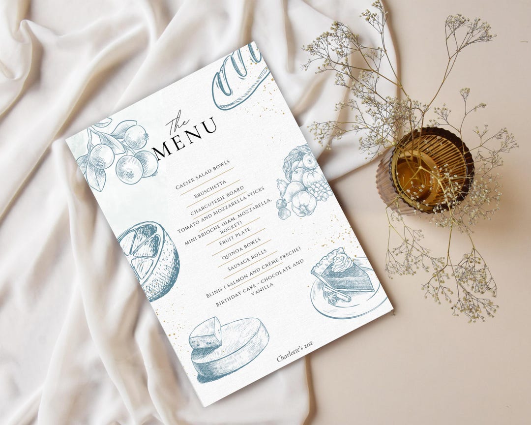 Editable Event Menu Template | Instant Download - Etsy