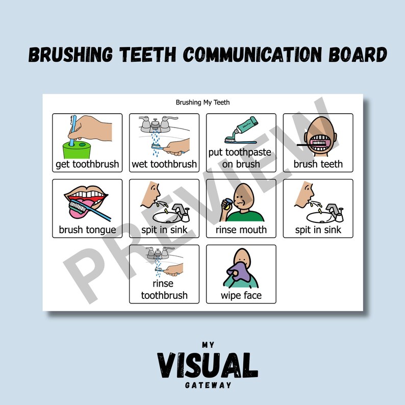 Brushing My Teeth Communication Board, Non Verbal Aids, Communication ...