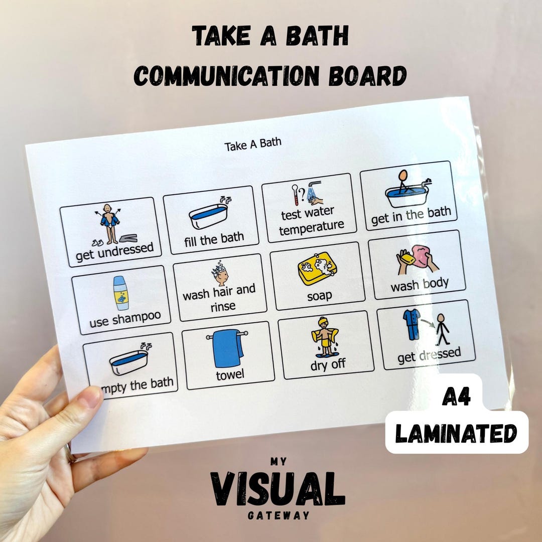 Take A Bath Communication Board, Non Verbal Aids, Communication Aids ...