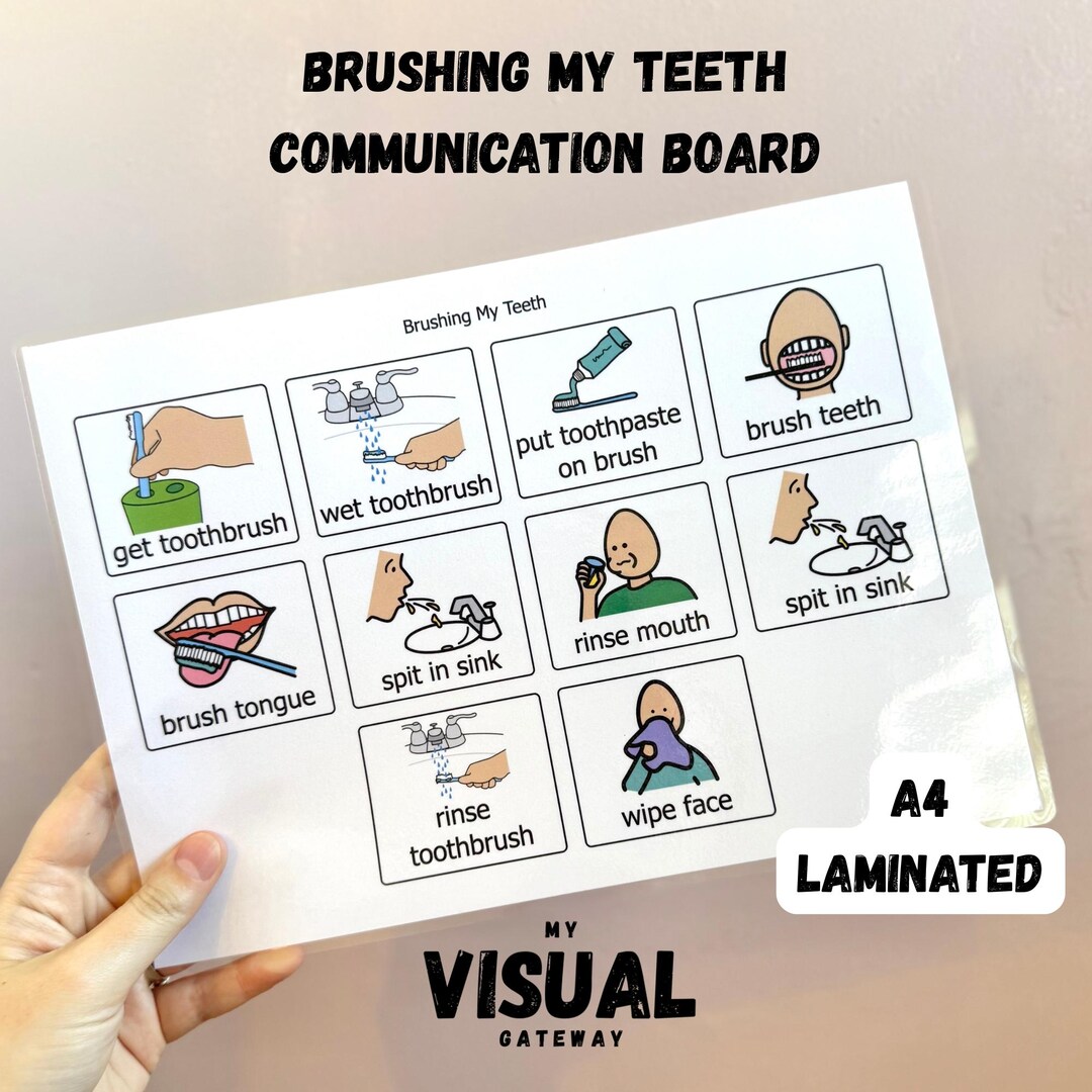 Brushing My Teeth Communication Board, Non Verbal Aids, Communication ...