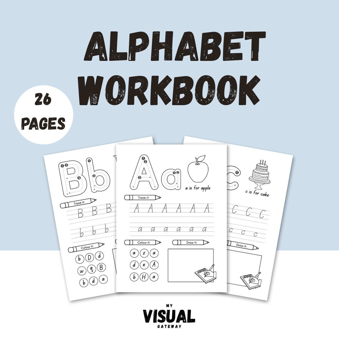Alphabet Workbook, Alphabet Handwriting Sheets, Children's Writing ...