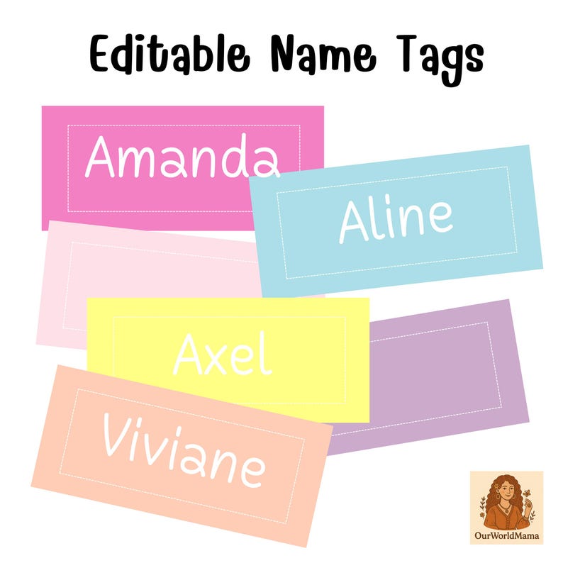 Pastel Name Tags Summer Name Tags Cubby Name Tags Classroom Labels - Etsy