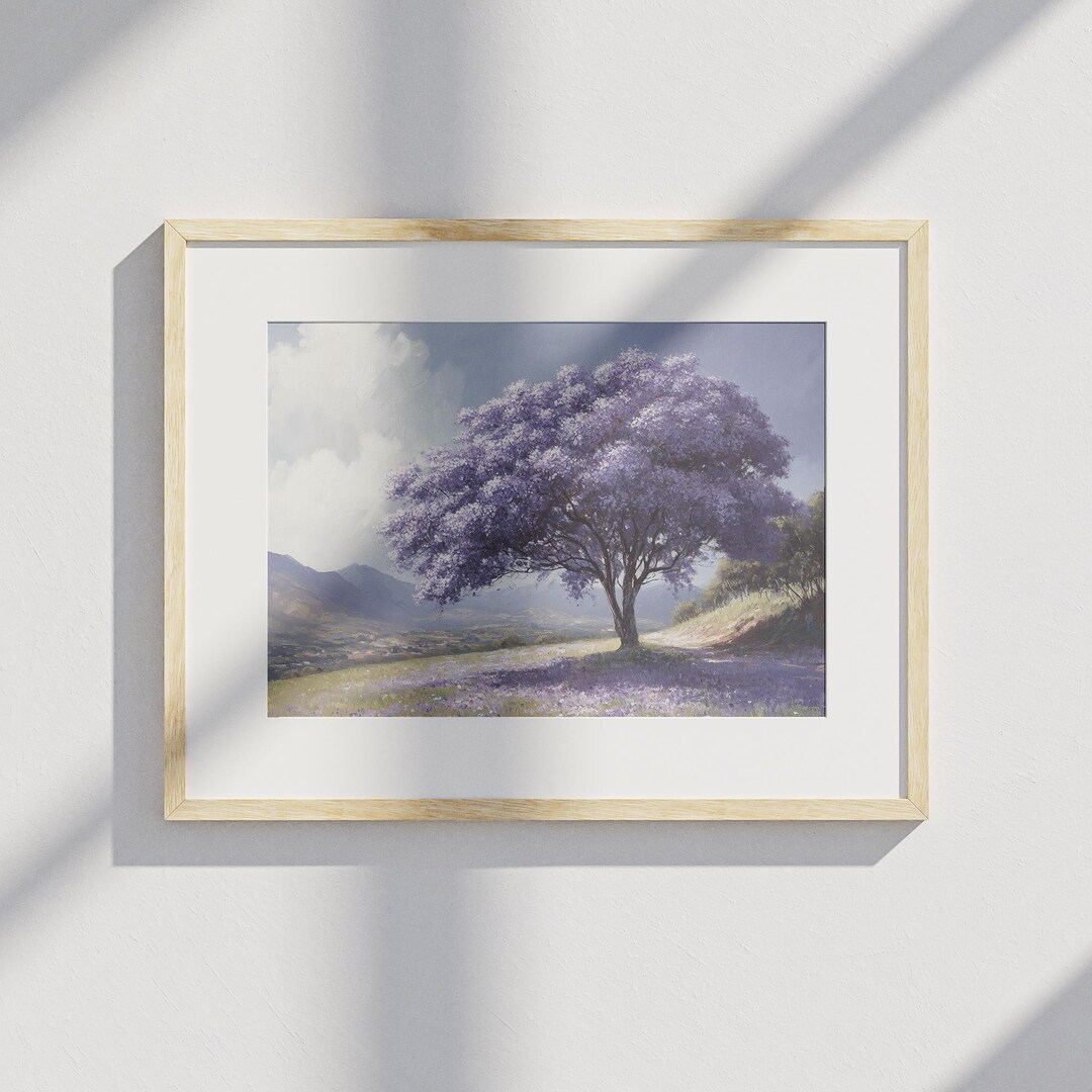Jacaranda Tree Landscape Printable | Purple Blossom Impressionist Wall ...