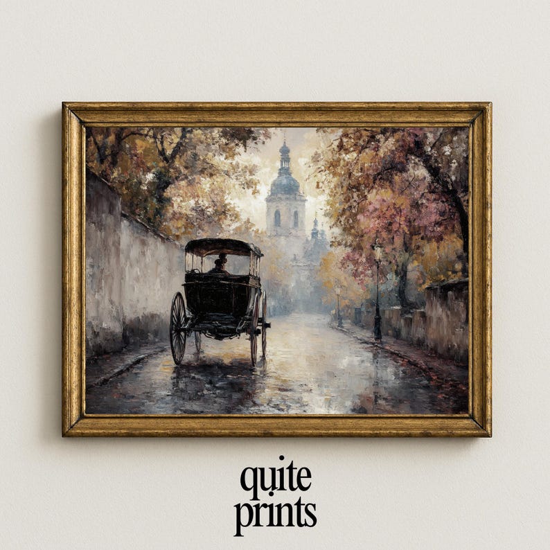 Printable Parisian Carriage Impressionism Painting | Downloadable ...