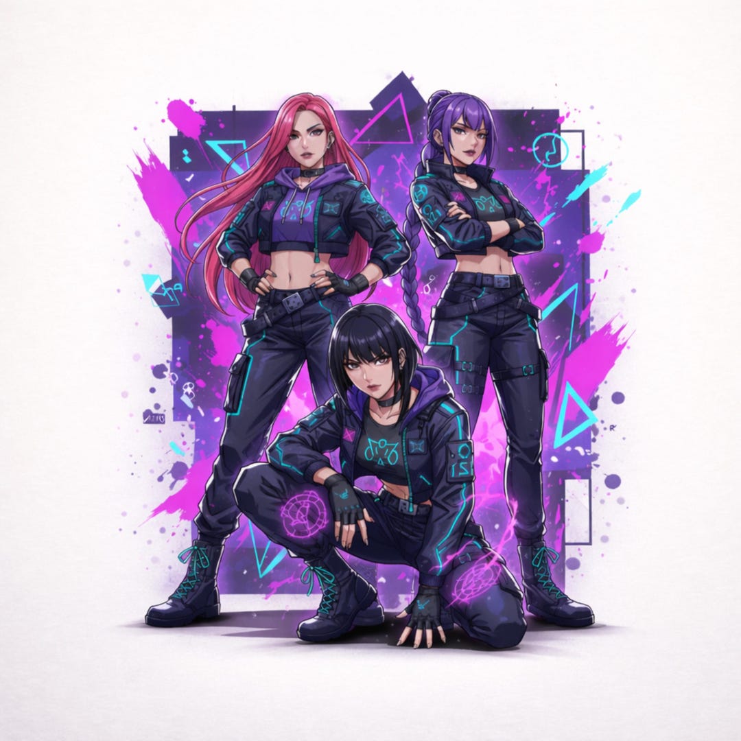 Kpop Huntrix PNG Set | Funny Demon Hunter Motifs | Gamer Girl Room ...