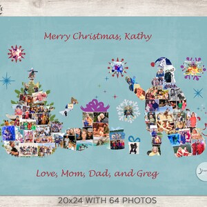 CHRISTMAS Photo Collage, Santa Claus Collage Wall Art, Christmas ...