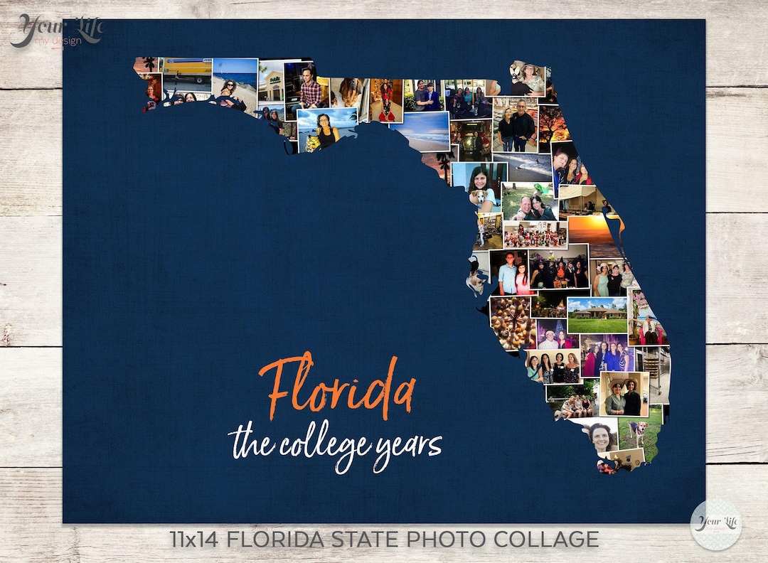 Florida Photo Collage, Florida State Art, State Art Graduation Gift ...