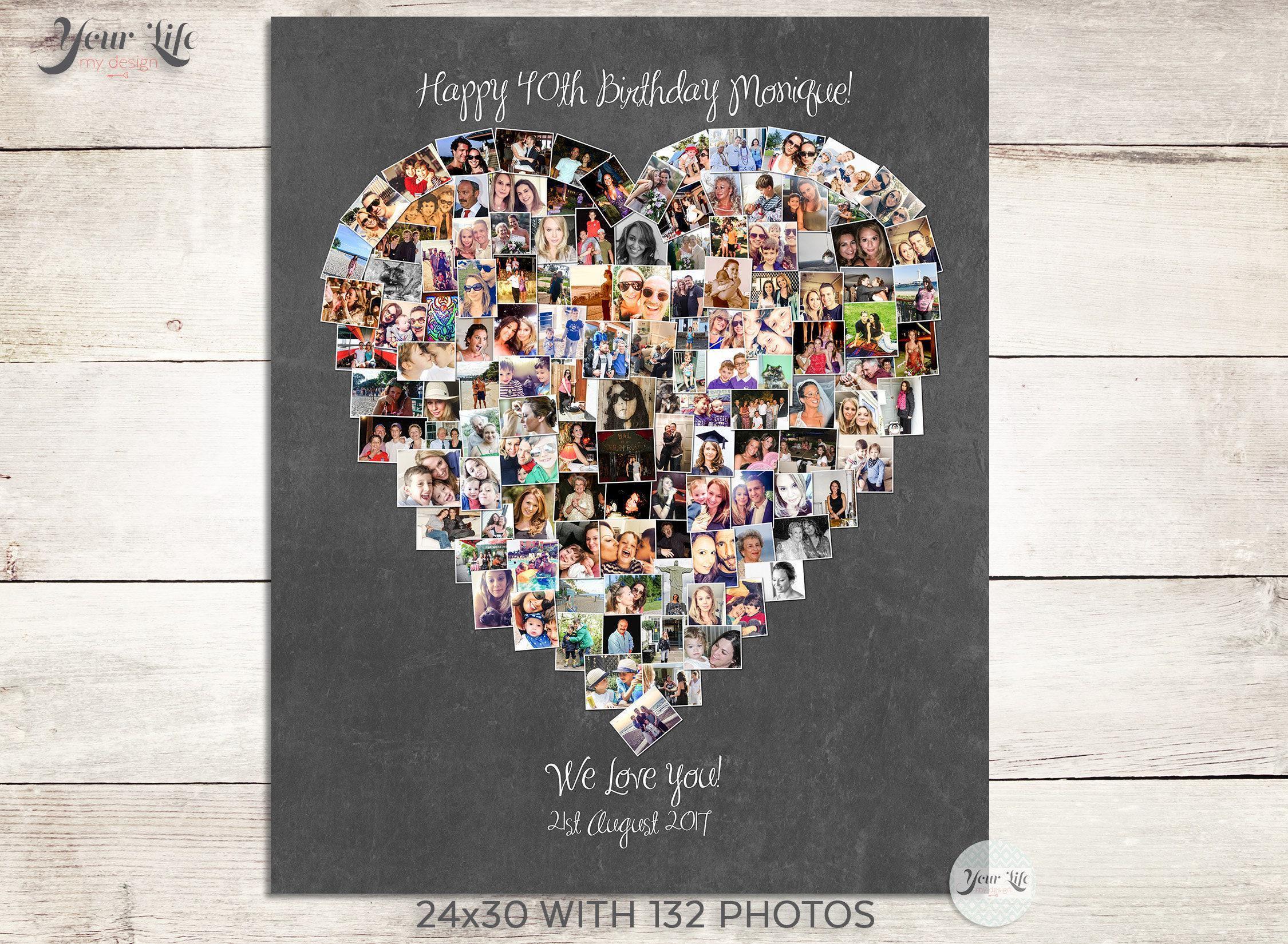40th Birthday HEART, 40th Wedding Anniversary Gift, 40th Birthday ...